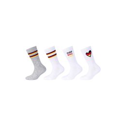 Socken s.Oliver "4er Pack", M&auml;dchen, Gr. 27-30, wei&szlig; mix, 1000, 66% Baumwolle, 28% Polyester, 5% Elastodien, 1% Elasthan, gemustert, Socken Socken