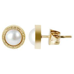 Adelia&acute;s Paar Ohrh&auml;nger ADELIA&acute;S "Ohrringe &ndash; Ohrstecker aus Edelstahl mit Perle", Damen, Gr. Damen, Edelstahl, gold, Ohrringe, Perfekt zum Verschenken an besondere Menschen