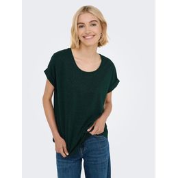 Kurzarmshirt Only "ONLMOSTER GLITTER S/S TOP NOOS JRS", Damen, Gr. L, gr&uuml;n (scarab detail:scarab lurex), Jersey, Obermaterial: 75% Viskose, 11% Polyester, 11% metallisierte Fasern, 3% Elasthan, Glitzermuster, unifarben, regular fit h&uuml;ftlang, Rundhals, Shirts, mit Glitzerdetail