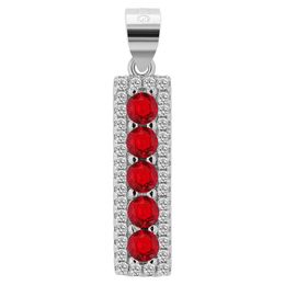 Adelia&acute;s Kettenanh&auml;nger ADELIA&acute;S "Anh&auml;nger &ndash; Herzanh&auml;nger aus 925 Silber mit Zirkonia", rot (silber), Schmuckanh&auml;nger, Damen, Silber 925 (Sterlingsilber), Kettenanh&auml;nger, Ideal zum Verschenken &ndash; schlicht und stilvoll