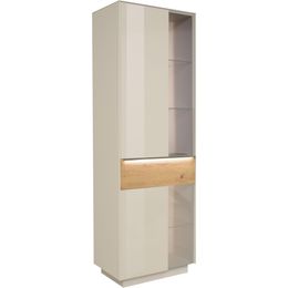 M&auml;usbacher Standvitrine M&Auml;USBACHER "Nova", kaschmir, B:67cm H:197cm T:42cm, Schr&auml;nke, Standvitrine, Standvitrine, BHT 67/197/42 cm, inkl. Griffbeleuchtung, T&uuml;rd&auml;mpfung