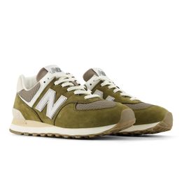 Sneaker New Balance "574", Damen, Gr. 40, calcium, Leder, Synthetik, Textil, Schuhe Sneaker, mit Gummilaufsohle