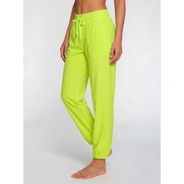active by Lascana Dancehose LASCANA ACTIVE, Damen, Gr. 32/34, N-Gr, gr&uuml;n (lime), Obermaterial: 85% Polyamid, 15% Elasthan, unifarben, Basic schmal ca. Mitte Wade, Hosen, schnell trocknend 4 Wege Stretch