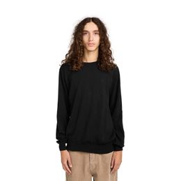 Strickpullover Element "Icon Embroidery", Herren, Gr. L, off schwarz, Obermaterial: 50% Baumwolle, 50% Polyester., Pullover Strickpullover