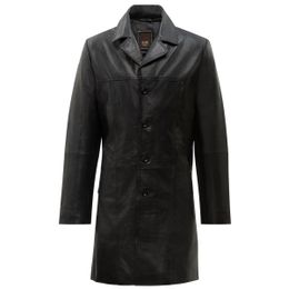 Ledermantel RICANO "Mantel Safari", Herren, Gr. L, schwarz, Obermaterial: 100% Lammnappaleder LANA. Futter: 100% Polyester PES., normal, V-Ausschnitt, M&auml;ntel, Handgefertigt aus echtem Leder
