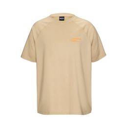 Kurzarmshirt Bench., Jungen, Gr. M (48/50), beige, Netz, Obermaterial: 89% Polyester, 11% Elasthan, bedruckt, unifarben, bequem h&uuml;ftlang, Rundhals, Raglan&auml;rmel abgesteppt, Shirts, mit sportlichem Motivdruck