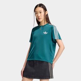 T-Shirt adidas originals "FIREBIRD", Damen, Gr. L, gr&uuml;n (rich gr&uuml;n, grau two), Obermaterial: 100% Polyester, Rundhals, Shirts T-Shirt