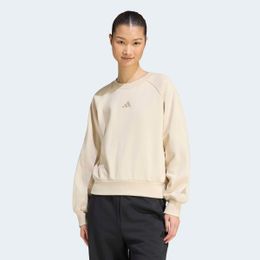 Sweatshirt adidas Sportswear "W AK SL SWT", Damen, Gr. L, beige (crystal linen), Obermaterial: 100% Baumwolle, normal, Rundhals, angesetztes B&uuml;ndchen, Sweatshirts Sweatshirt, mit sportlichem Stil, ohne Verschluss, in normaler L&auml;nge