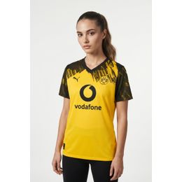 Fu&szlig;balltrikot Puma "BVB HOME JERSEY REPLICA W WITH SPONSOR", Damen, Gr. L, faster gelb, Puma schwarz, Web, Obermaterial: 100% Polyester, regular fit, Trikots Fu&szlig;balltrikot, f&uuml;r Fu&szlig;ball, sportlicher Stil, ohne Kapuze, aus Webmaterial