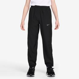 Sporthose Nike "K NK DF MILER PANT WOVEN", M&auml;dchen, Gr. M (140/146), N-Gr, schwarz, reflec, Obermaterial: 100% Polyester, Hosen Sporthose, f&uuml;r Jugendliche, sportlicher Stil