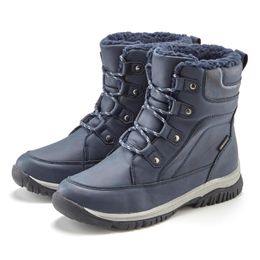 Stiefelette Lascana "Outdoorstiefel, Winterstiefelette, Winterboots, Schneestiefel", Damen, Gr. 37, marine, Obermaterial: 100% Lederimitat. Decksohle: 100% Textilmaterial. Futter: 100% Textilmaterial. Laufsohle: 100% Synthetik, unifarben, Basic, Schuhe Stiefelette, mit wasserabweisender Comfortex-Membrane