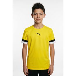 Fu&szlig;balltrikot Puma "TEAMRISE JERSEY JR", M&auml;dchen, Gr. 128, cyber gelb, Puma schwarz, Puma wei&szlig;, Netz, Obermaterial: 100% Polyester, unifarben, slim fit normal, Rundhals, Trikots Fu&szlig;balltrikot, Fu&szlig;ball, Kurzarm, mit Rundhalsausschnitt, mit DryCELL Technologie