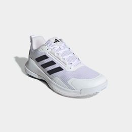 Hallenschuh adidas Performance "NOVAFLIGHT 2 INDOOR", Herren, Gr. 43, schwarz-wei&szlig; (cloud wei&szlig;, core schwarz, ftwr wei&szlig;), Synthetik, Textil, Schuhe Hallenschuh
