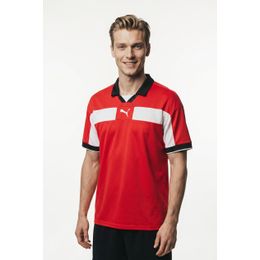 Fu&szlig;balltrikot Puma "TEAMCLASSIC MATCH JERSEY", Herren, Gr. L, Puma rot, Puma wei&szlig;, Puma schwarz, Web, Obermaterial: 100% Polyester, gemustert, oversize normal, Trikots Fu&szlig;balltrikot, Fu&szlig;ball, Kurzarm, sportlicher Stil, aus Polyester