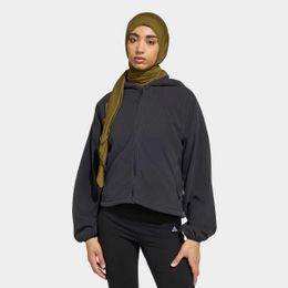 Kapuzensweatshirt adidas Sportswear "W CT GL HALO FZ", Damen, Gr. L, schwarz, Obermaterial: 100% Polyester, normal, Rundhals, angesetztes B&uuml;ndchen, Sweatshirts, mit Rei&szlig;verschluss
