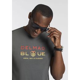 T-Shirt DELMAO, Herren, Gr. L (52/54), grau, Single Jersey, Obermaterial: 100% Baumwolle, bedruckt, normal, Rundhals, Shirts T-Shirt, Kurzarm, bedruckt, Rundhals, aus 100% Baumwolle