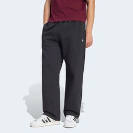 Sporthose adidas originals "TREFOIL ESSENTIALS, OFFENER SAUM", Herren, Gr. L, N-Gr, schwarz, normal, gr., Obermaterial: 82% Baumwolle, 18% Polyester, Hosen Sporthose, f&uuml;r Erwachsene, ohne Verschluss, aus Baumwolle, normal-weite Passform