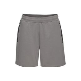 Sweatshorts Bench., Herren, Gr. L (52/54), N-Gr, anthrazit, angeraute Sweatware, Obermaterial: 50% Polyester, 45% Baumwolle, 5% Elasthan, kontrastfarbene Details, unifarben, kurz, Hosen Sweatshorts, mit Rei&szlig;verschlusstaschen