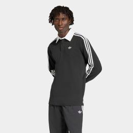 Poloshirt adidas originals "3S PL", Herren, Gr. L, schwarz, Obermaterial: 100% Baumwolle, Shirts, mit Druckknopf, aus Baumwolle