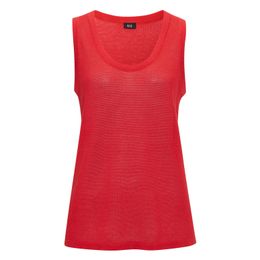H.I.S. Sporttop H.I.S, Damen, Gr. XS, rot, Strick, Obermaterial: 100% Baumwolle, unifarben, figurumspielend h&uuml;ftlang, tiefer Rundhals, Tops Sporttop, aus Baumwoll-Strick