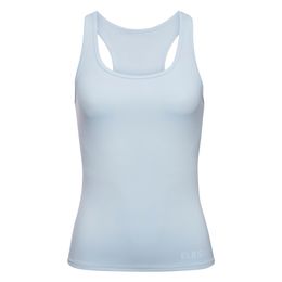 Sporttop ELBSAND, Damen, Gr. L, hellblau, Obermaterial: 73% Polyamid, 27% Elasthan, unifarben, figurumspielend, eckiger Ausschnitt, Tops Sporttop, mit Markenlogo