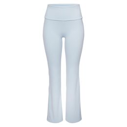 Schlaghose ELBSAND, Damen, Gr. L, N-Gr, wei&szlig; (hellblau), Obermaterial: 73% Polyamid, 27% Elasthan, unifarben, figurbetont lang, Hosen, mit Markenlogo