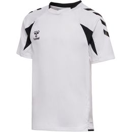 Trainingsshirt Hummel "hmlCORE 2.0 JERSEY S/S KIDS", M&auml;dchen, Gr. 128, wei&szlig;, schwarz, Obermaterial: 100% Polyester, normal, Rundhals, Shirts, f&uuml;r Kinder und Jugendliche, kurze &Auml;rmel