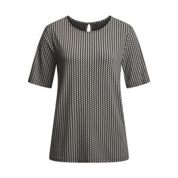 T-Shirt Lascana, Damen, Gr. 32/34, khaki, Stoff, Obermaterial: 95% Viskose (LENZING&trade; ECOVERO&trade;), 5% Elasthan, bedruckt, Basic normal, Rundhals, Shirts T-Shirt, sch&ouml;nes Knopfdetail hinten