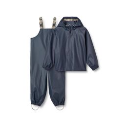 Outdoorjacke Wheat "Wheat Rainwear Charlie Set", Jungen, Gr. 122, ink, 55% Polyester, 45% Polyurethan, unifarben, normal, ohne Ausschnitt, Jacken Outdoorjacke, reflektierend