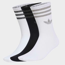 Sportsocken adidas originals "3S GL CT S 3P", Damen, Gr. L (43/45), wei&szlig;, silber metallic, schwarz, Obermaterial: 56% Baumwolle, 40% Polyester, 3% Polyamid, 1% metallisierte Fasern, Socken Sportsocken
