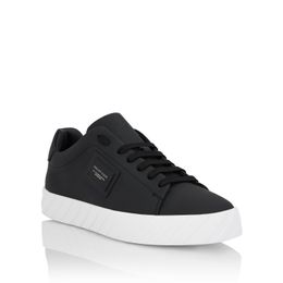 Sneaker Philipp Plein "Placca", Herren, Gr. 46, Normalschaft, schwarz-wei&szlig; (02, schwarz), Schuhe Sneaker
