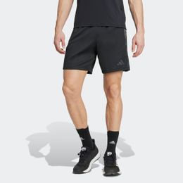 Shorts adidas Performance "TRAIN ESSENTIALS SEASONAL 3-STRIPES", Herren, Gr. L, L&auml;nge 7, schwarz (schwarz, innenbeinl&auml;nge ca. 18 cm), Obermaterial: 100% Polyester, Hosen Shorts, sportlicher Schnitt, mit Camo-Print, aus leichtem Pikee-Material
