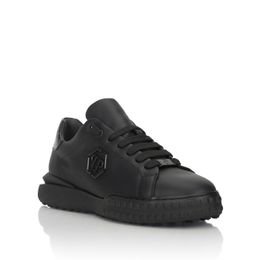 Sneaker Philipp Plein "Hexagon", Herren, Gr. 40, Normalschaft, 0202, schwarz, schwarz, Schuhe Sneaker