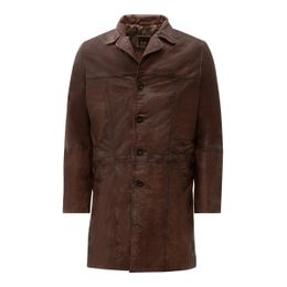 Ledermantel RICANO "Mantel Safari", Herren, Gr. L, braun, Obermaterial: 100% Lammnappaleder LANA. Futter: 100% Polyester PES., normal, V-Ausschnitt, M&auml;ntel, Handgefertigt aus echtem Leder