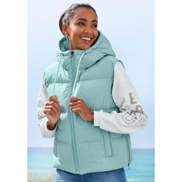 Steppweste ELBSAND, Damen, Gr. L/40, gr&uuml;n (mint), Obermaterial: 100% Polyester. Futter: 100% Polyester. F&uuml;llung: 100% Polyester, Westen Steppweste, mit gro&szlig;em Logoprint auf dem R&uuml;cken
