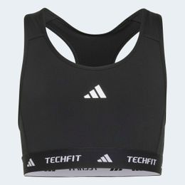 Sport-BH adidas Sportswear "TF PRIMELFT BRA", M&auml;dchen, Gr. 128, N-Gr, schwarz (schwarz, wei&szlig;), Obermaterial: 83% Polyester, 17% Elasthan, BHs Sport-BH, f&uuml;r Kinder, mit climacool Technologie, ohne Verschluss