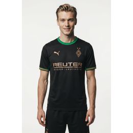 Fu&szlig;balltrikot Puma "BMG AWAY JERSEY REPLICA", Herren, Gr. 3XL, Puma schwarz, archive gr&uuml;n, Web, Obermaterial: 100% Polyester, gemustert, regular fit normal, Rundhals, Trikots Fu&szlig;balltrikot, mit DryCELL-Technologie, atmungsaktiv, mit Rundhalsausschnitt