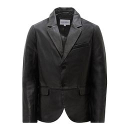 Kurzjacke RICANO "Lederjacke Diego", Herren, Gr. L, schwarz, Obermaterial: 100% Lammnappaleder LANA. Futter: 100% Polyester PES., normal, tiefer V-Ausschnitt, Jacken Kurzjacke, Handgefertigt aus echtem Leder