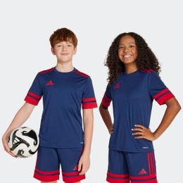 Fu&szlig;balltrikot adidas Performance "SQUA25 JSY Y", Jungen, Gr. 116, blau (team navy blau 2, team power rot 2), Obermaterial: 100% Polyester, Rundhals, Trikots Fu&szlig;balltrikot, f&uuml;r Kinder, mit AEROREADY-Technologie, aus Polyester, Kurzarmdesign
