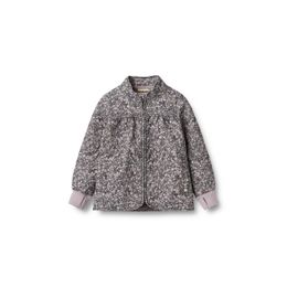 Langmantel Wheat "Wheat Thermo Jacket Thilde", M&auml;dchen, Gr. 104, schwarz sea flowers, 100% Polyester (Recycelt), M&auml;ntel