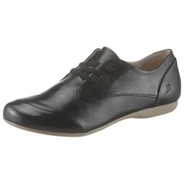Slipper Josef Seibel "Fiona 01", Damen, Gr. 39, schwarz, Leder, Schuhe Slipper, Komfortschuh, Schlupfschuh mit elastischer Zierschn&uuml;rung