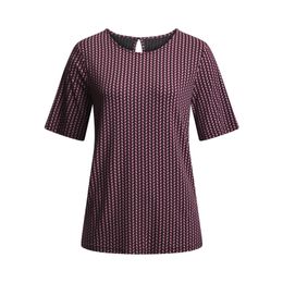 T-Shirt Lascana, Damen, Gr. 32/34, burgunderrot, Stoff, Obermaterial: 95% Viskose (LENZING&trade; ECOVERO&trade;), 5% Elasthan, bedruckt, Basic normal, Rundhals, Shirts T-Shirt, sch&ouml;nes Knopfdetail hinten