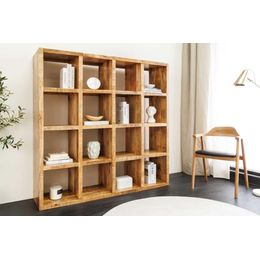 Riess Ambiente Massives Regal IRON CRAFT 160cm natur Mangoholz B&uuml;cherregal sechzehn F&auml;cher Riess-Ambiente