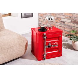 Riess Ambiente Container-Schrank GLOBETROTTER 50cm rot Metall Nachttisch Beistellschrank Riess-Ambiente Industrie & Loft Modern