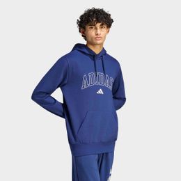 Kapuzensweatshirt adidas Sportswear "M COLLEGIATE HD", Herren, Gr. L, blau (dunkelblau), Obermaterial: 55% Baumwolle, 36% Polyester, 9% Viskose, normal, Rundhals, angesetztes B&uuml;ndchen, Sweatshirts, mit Kapuze und Kordel, in normaler L&auml;nge