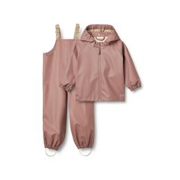 Outdoorjacke Wheat "Wheat Rainwear Charlie Set", Jungen, Gr. 104, dusty lila, 55% Polyester, 45% Polyurethan, unifarben, normal, ohne Ausschnitt, Jacken Outdoorjacke, reflektierend