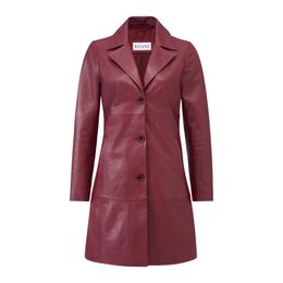 Kurzmantel RICANO "Mantel Marzia", Damen, Gr. L, rot (bordeaux), Obermaterial: 100% Lammnappaleder LANA. Futter: 100% Polyester PES., normal, V-Ausschnitt, M&auml;ntel Kurzmantel, Handgefertigt aus echtem Leder