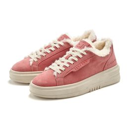 Sneaker ELBSAND "Schn&uuml;rschuh, Turnschuh, Schn&uuml;rhalbschuh, Freizeitschuh, Ledersneaker", Damen, Gr. 40, ros&eacute;farben, Obermaterial: 100% Ziegenleder. Decksohle: 100% Textilmaterial. Futter: 100% Textilmaterial. Laufsohle: 100% Synthetik, unifarben, Schuhe Sneaker, NEU aus Leder mit kuscheligem Warmfutter und Plateausohle