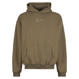 Kapuzenpullover Karl Kani "Karl Kani KK Small Signature Essential Os Hoodie", Herren, Gr. L, braun, 80% Baumwolle, 20% Polyester, oversize, ohne Ausschnitt, Pullover Kapuzenpullover