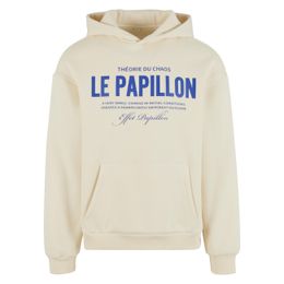 Kapuzensweatshirt "Upscale by Mister Tee Theorie Du Chaos Fluffy Hoody", Herren, Gr. S, beige (sandwei&szlig;), 70% Baumwolle, 30% Polyester, UPSCALE BY MISTER TEE, bedruckt, Rundhals, Sweatshirts